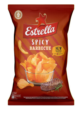 ESTRELLA SPICY BARBECUE Flavor Potato Chips Crisps European Snacks 130g ...