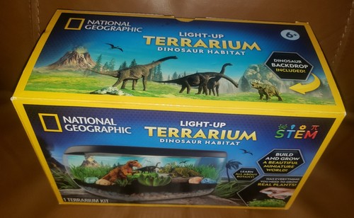 NATIONAL GEOGRAPHIC Light Up Terrarium Kit Dinosaur Habitat STEM Botany ...