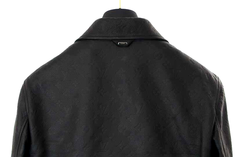 Louis Vuitton Monogram Embossed Utility Black Leather Jacket Men's Size ...