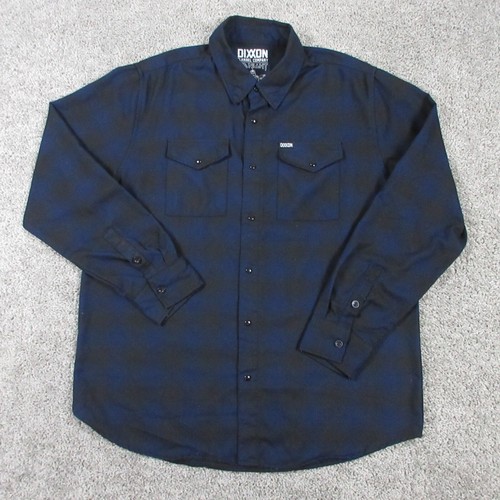 Dixxon Flannel Shirt Mens Extra Large Blue Plaid Midnight Work Pearl ...