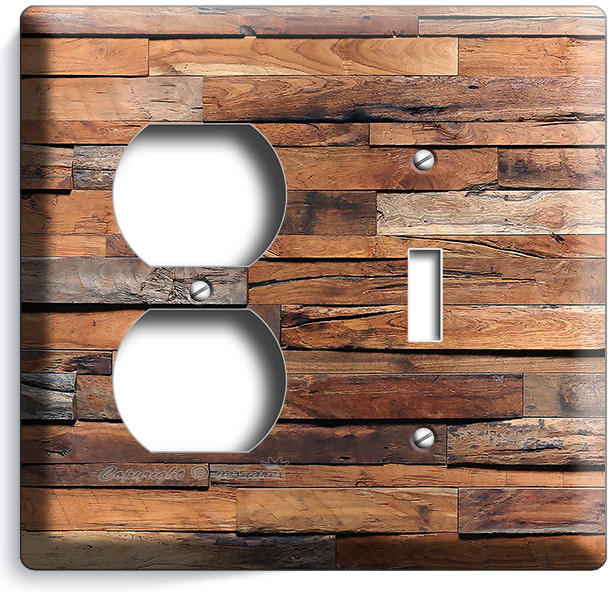 RUSTIC RANCH BARN WEATHERED WOOD LIGHT SWITCH OUTLET PLATES LOG CABIN ...