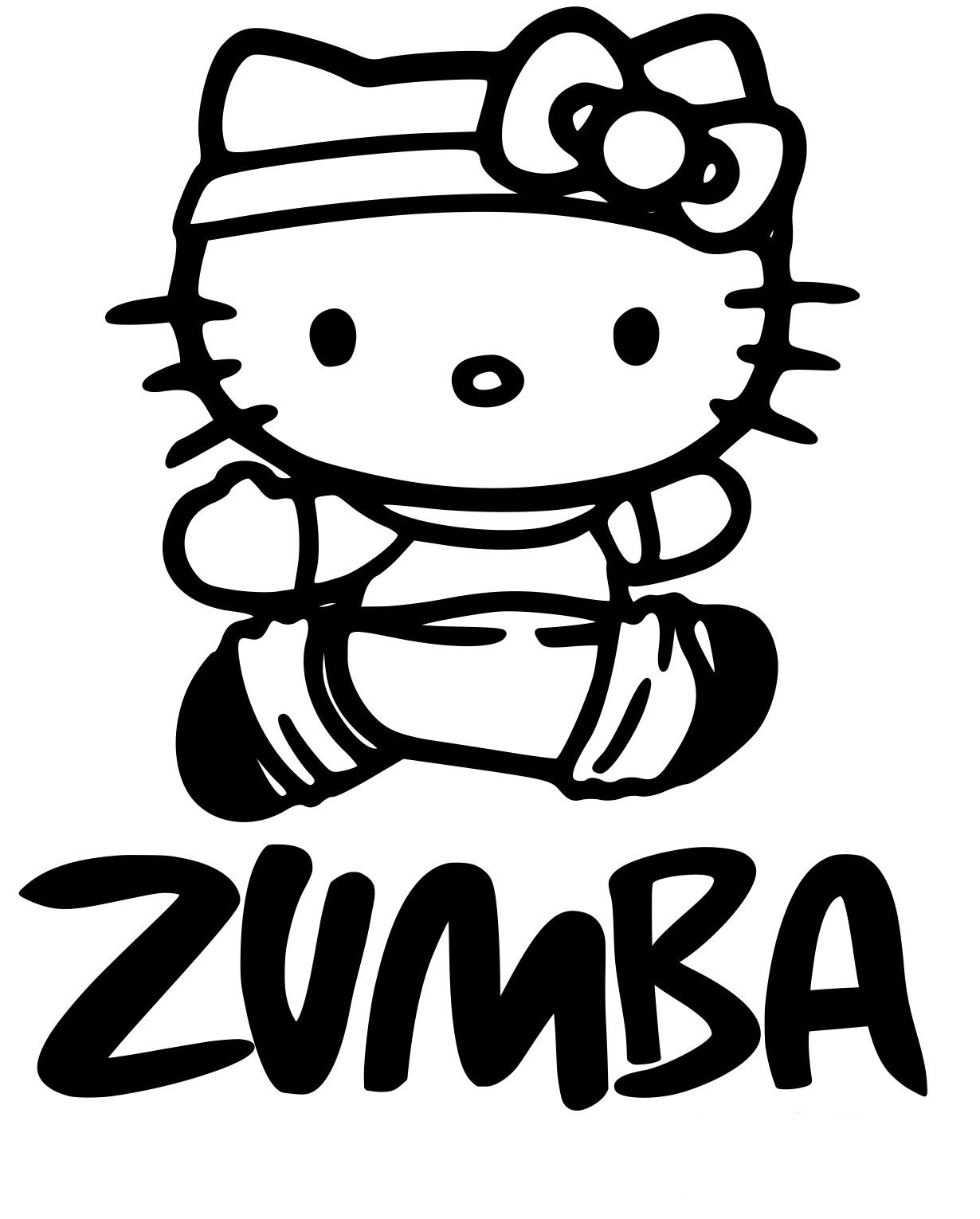 Hello Kitty Fitness,exercise,Dance,Vinyl Decal,Sticker for Cars,Laptops ...
