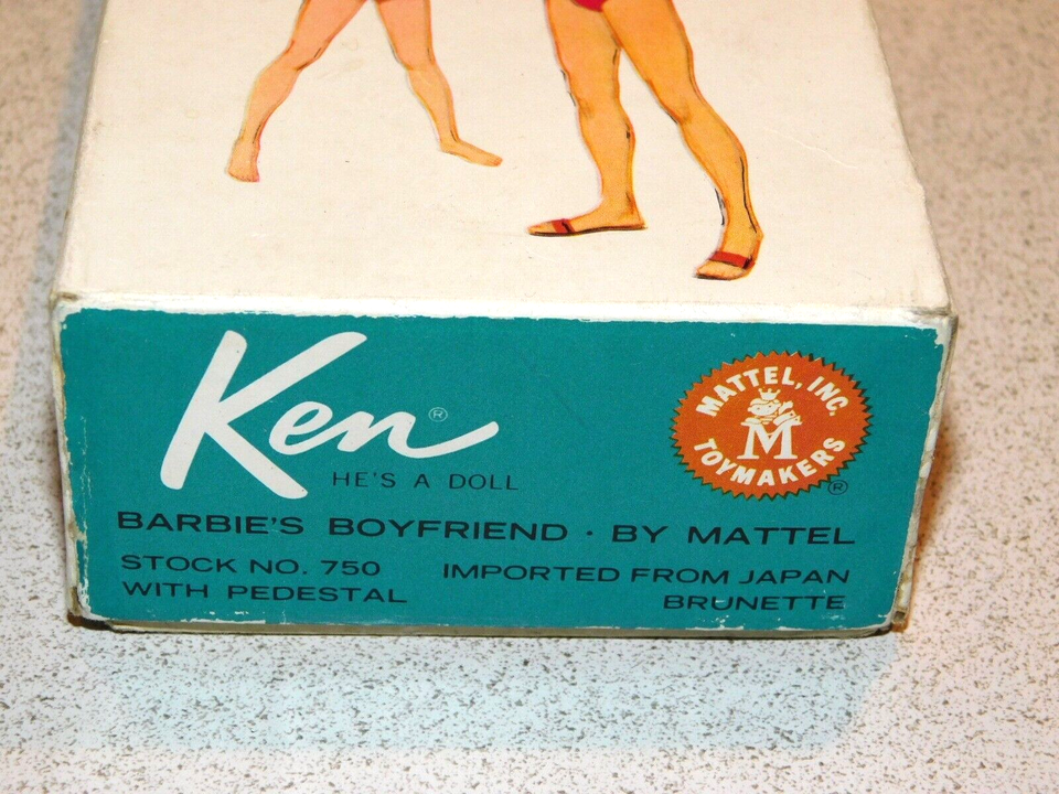 Barbie: VINTAGE Brunette FLOCKED HAIR STRAIGHT LEG KEN Doll w/BOX! | eBay