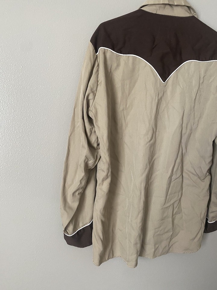 VTG H BAR C RANCHWEAR WESTERN SHIRT SIZE L/XL USA MADE PEARLSNAP ...