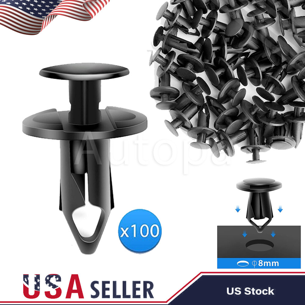 100PCS Bumper Clips Retainer Auto Car Plastic Rivets Fastener Fender ...