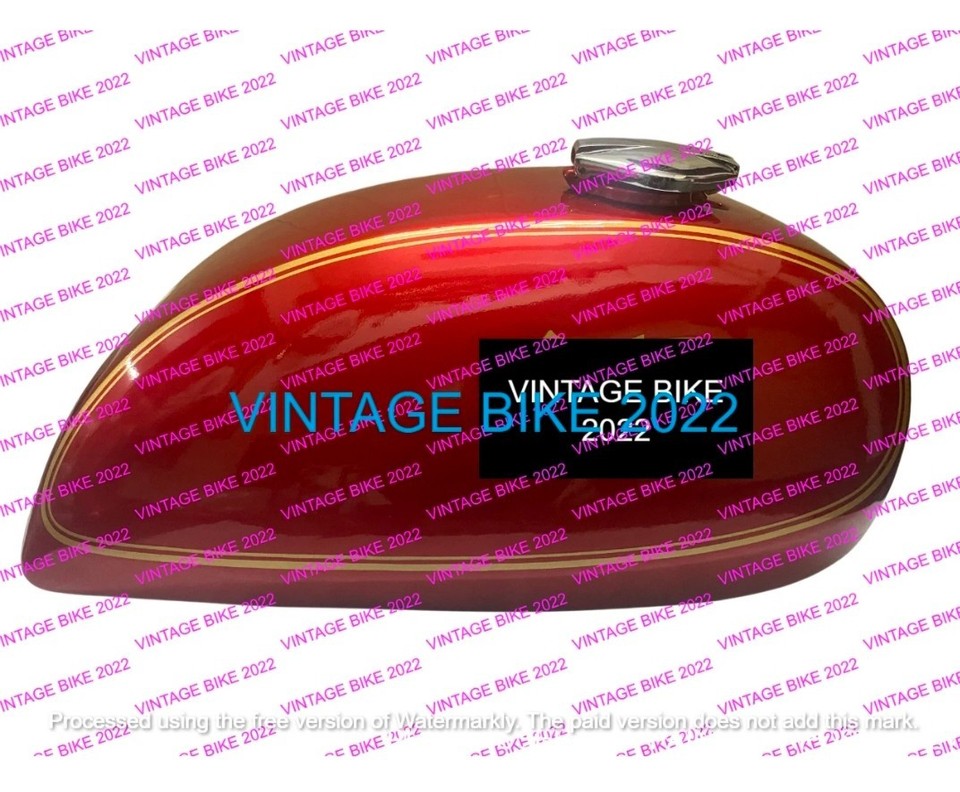 NORTON COMMANDO INTERSTATE CHERRY STEEL PETROL TANK+CAP TAP/COMPATIBLE ...
