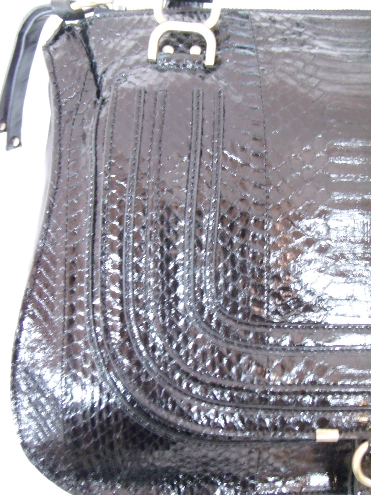 BESSO BLACK SNAKESKIN LUXURY ITALIAN HANDBAG SHOULDER BAG TOTE PURSE ...