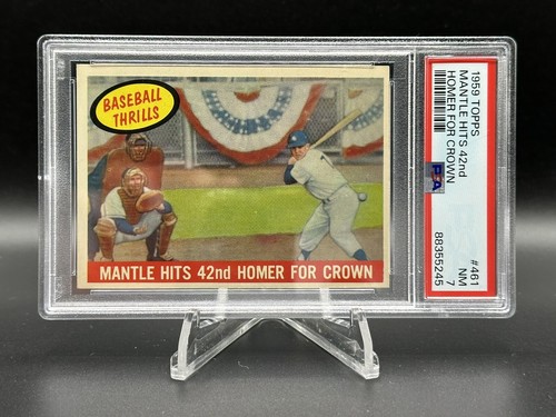 1959 TOPPS MICKEY MANTLE 42ND HOMER FOR CROWN PSA 7 NM YANKEES SHARP ...