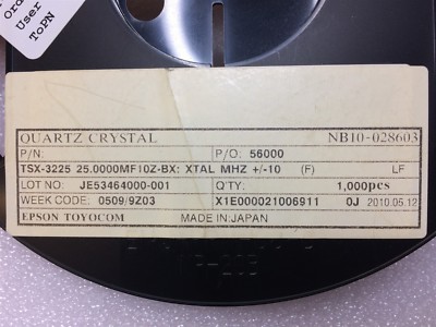 TSX-3225-25.0000MF10 EPSON TOYOCOM CRYSTAL 25.00MHz 10ppm 10 PIECES | eBay