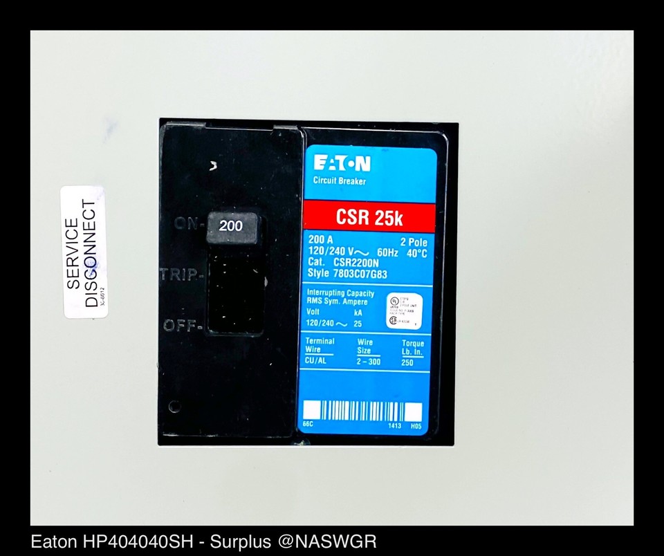 Eaton HP404040SH House Panel - 400A/240V/N3R - Unused/Warranty | eBay