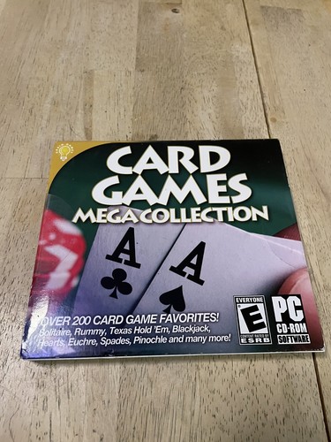 Card Games Mega Collection (PC) over 200 Card games CD-ROM Sealed Jewel ...