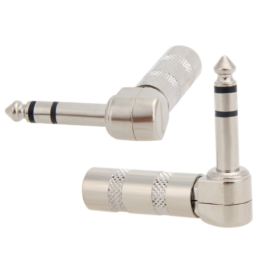 2pcs Right Angle Male Stereo Phone Plug Guitar Cable Audio Connector | eBay