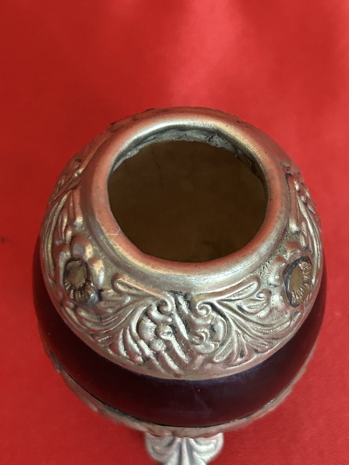Vintage Yerba Mate Tea Gourd Cup 3.75" Tall Alpaca Silver B7 | eBay