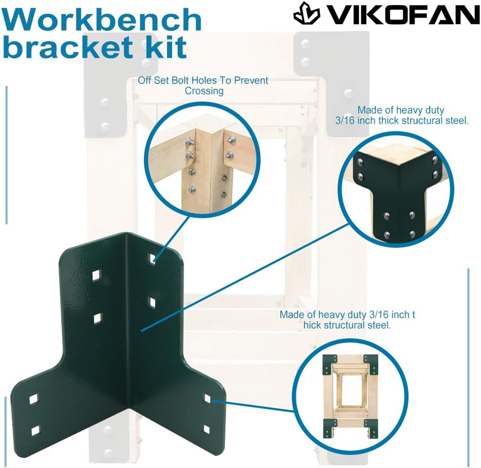 Heavy Duty Workbench Kit - Garage Workbench Legs Brackets, 8 PCS 4Mm ...