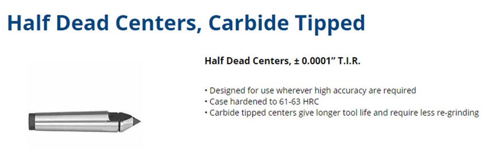 MT2 Half Dead Center Carbide Tipped with 60° Point, T.I.R. 0.0002" | eBay