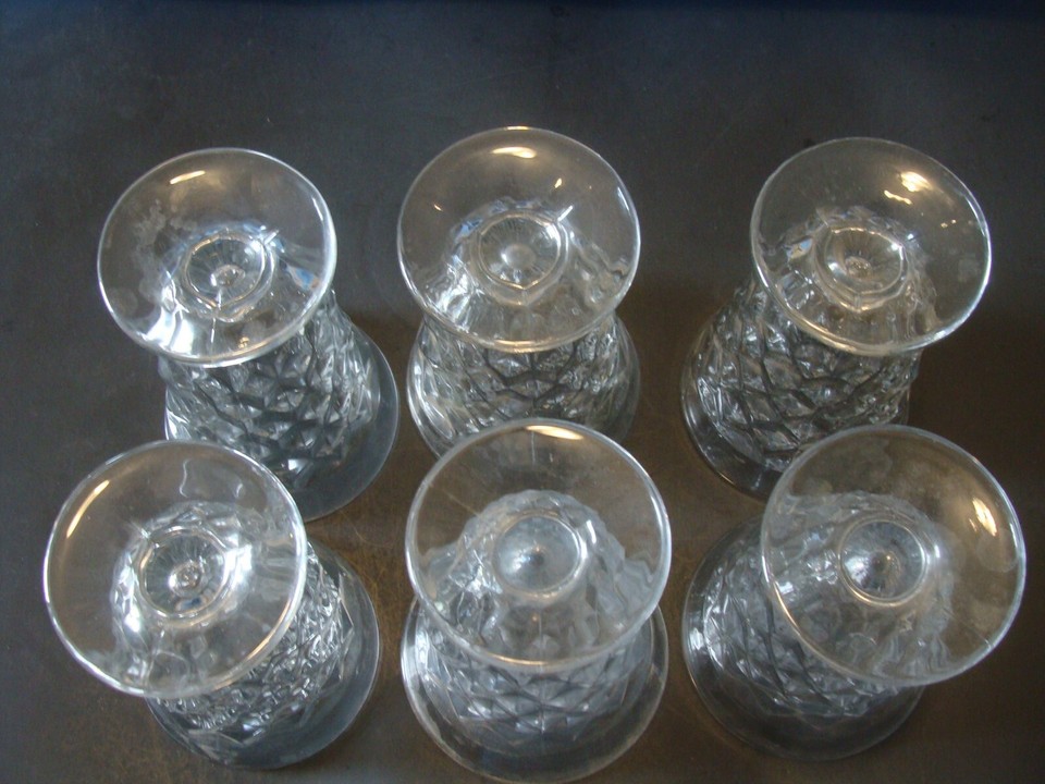SET OF 6 FOSTORIA AMERICAN GLASSWARE CUBIST FOOTED WATER GOBLETS | eBay