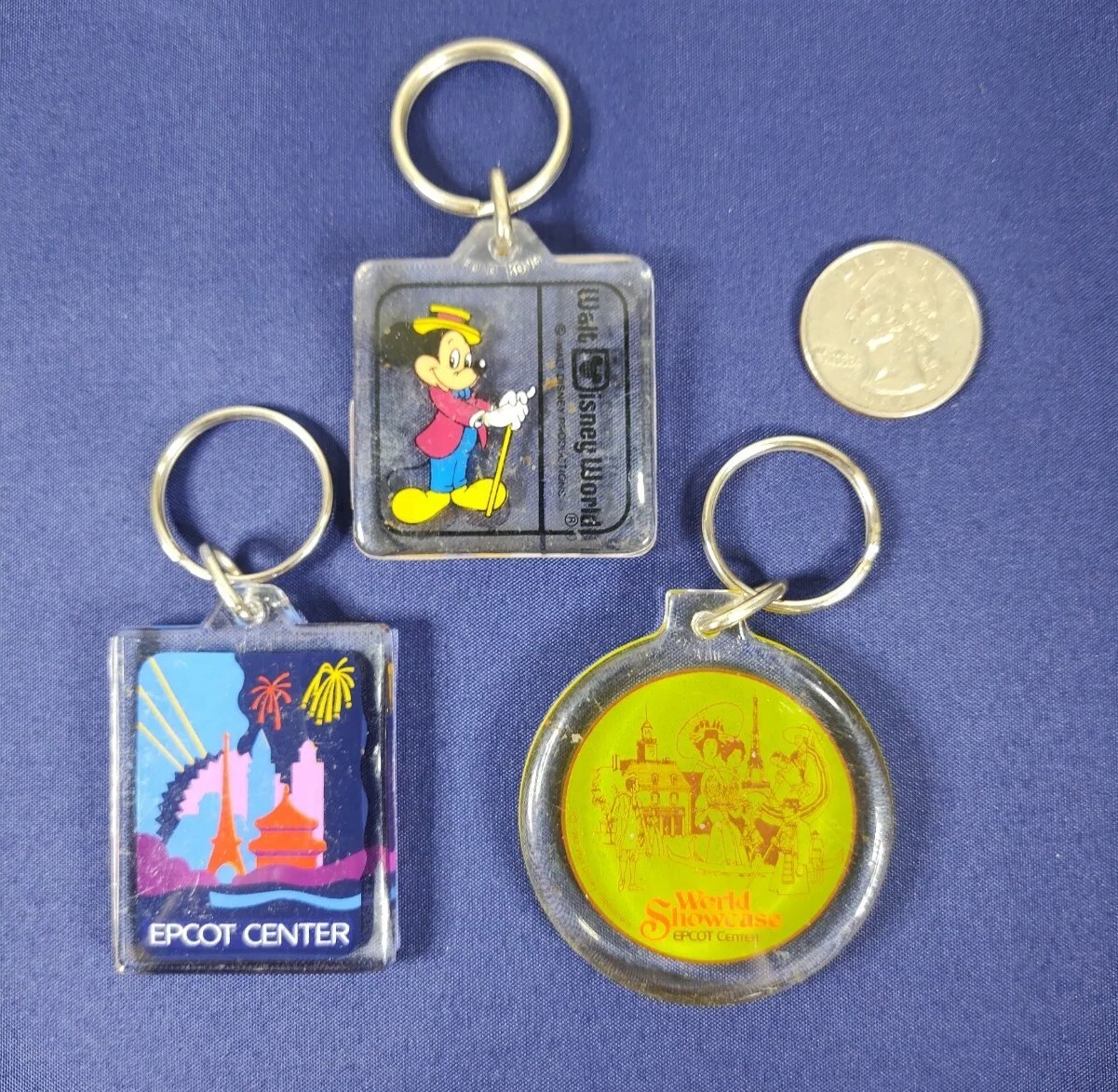 Vintage EPCOT Center Keychains World Showcase, Walt Disney World Mickey ...