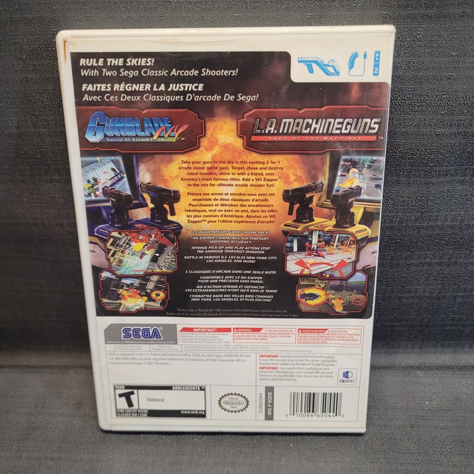 Arcade Hits Pack: Gunblade NY& L.A. Machine Guns (Nintendo Wii 2010 ...