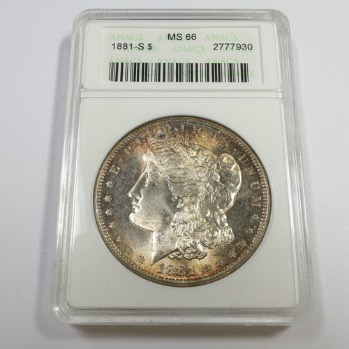 1881 S ANACS Soap Box MS66 - Toned Morgan Dollar $1 US Coin #55418A | eBay
