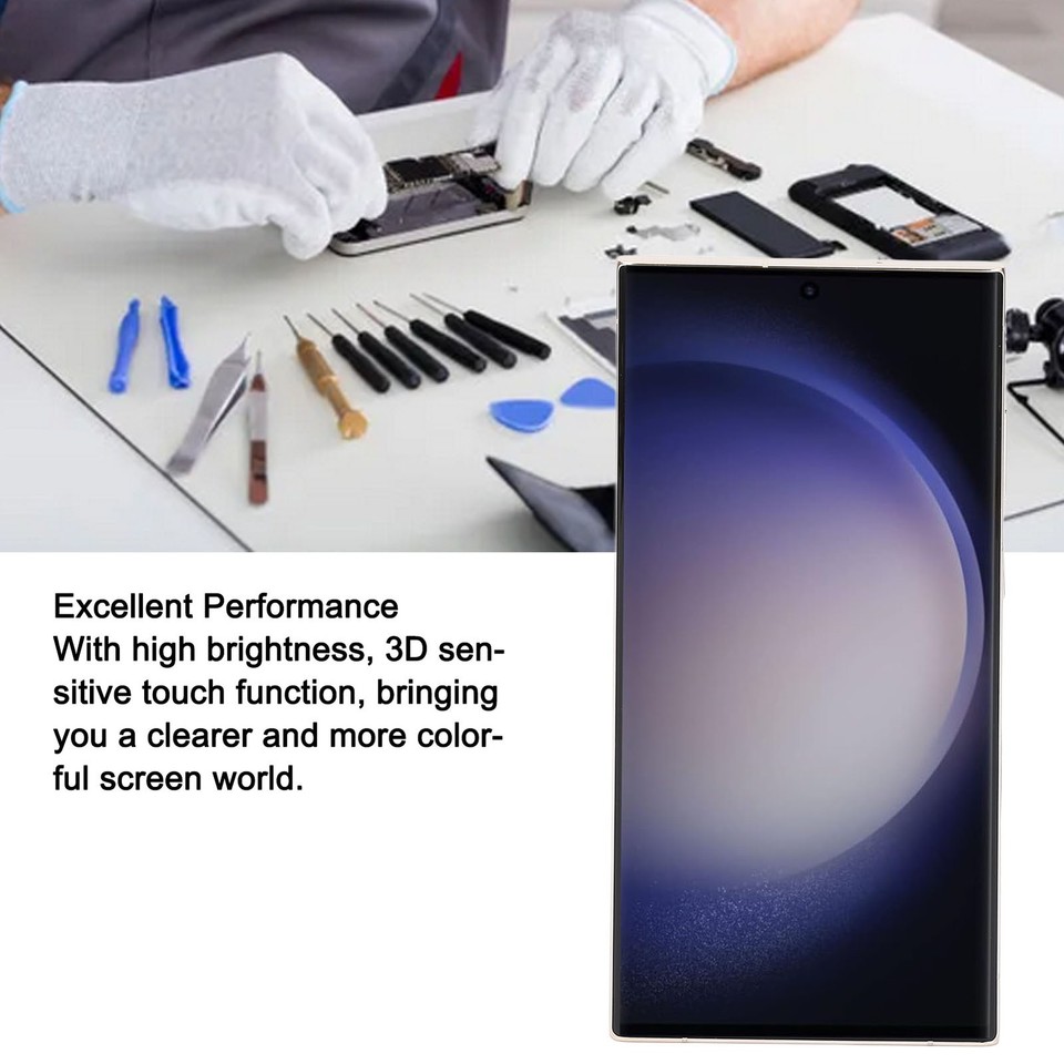 Gold Phone Screen Replacement With Frame Support Fingerprint 6.8 Inch ...