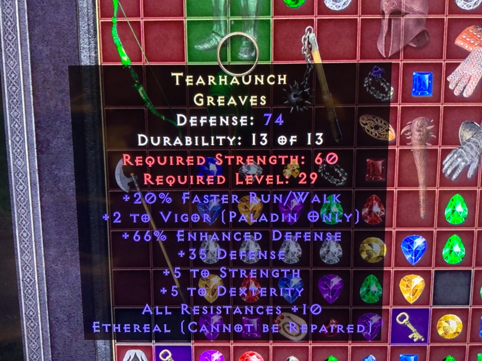 Diablo 2 Resurrected D2R Tearhaunch Ethereal Unique Greaves XBOX | eBay