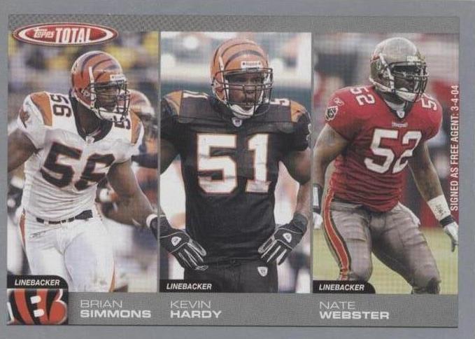 2004 Topps Total - Kevin Hardy, Brian Simmons, Nate Webster #281 Silver ...