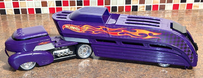 Hot Wheels 2002 Purple Big Rig Car Carrier Semi Truck Mattel ...