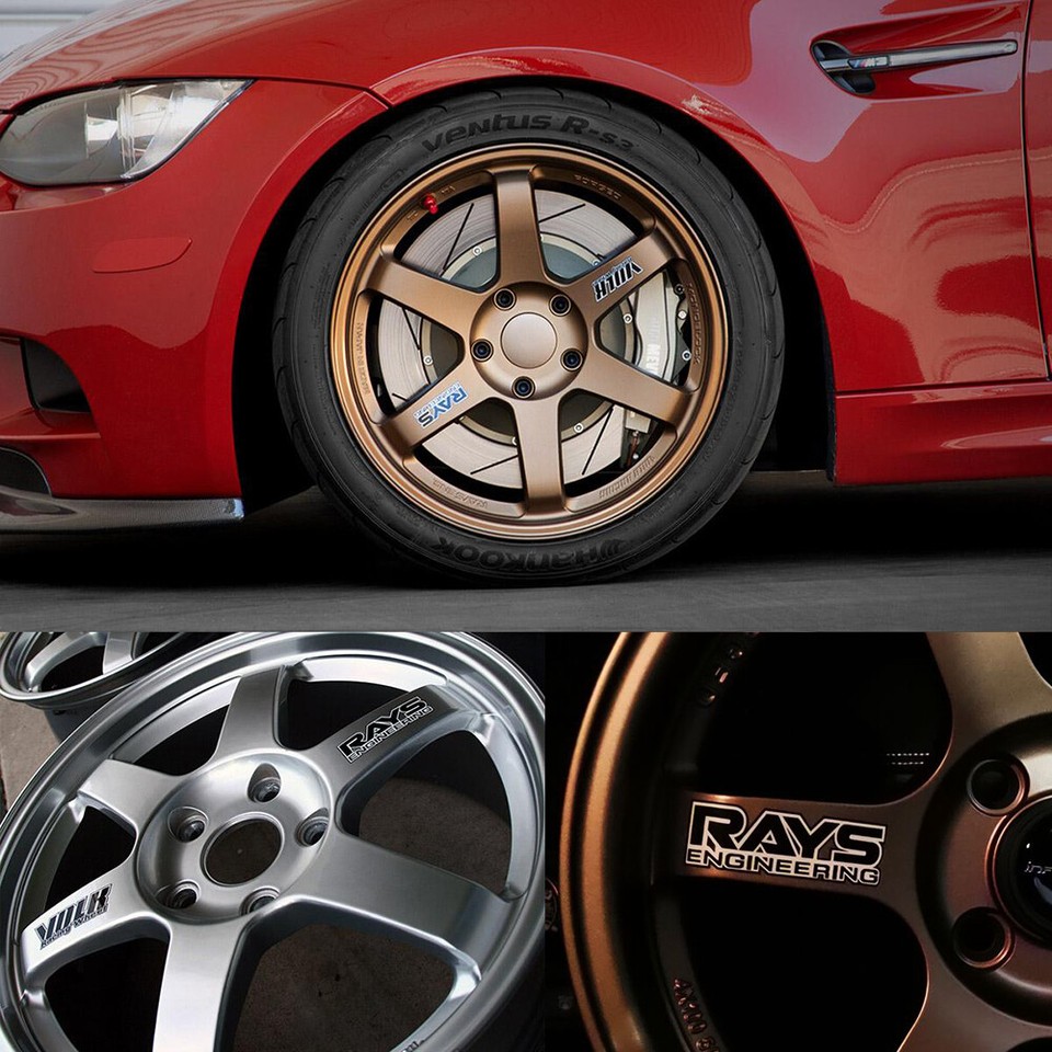 JDM Japan Rays Engineering VOLK Racing TE37 Wheel decals sticker 8pcs ...