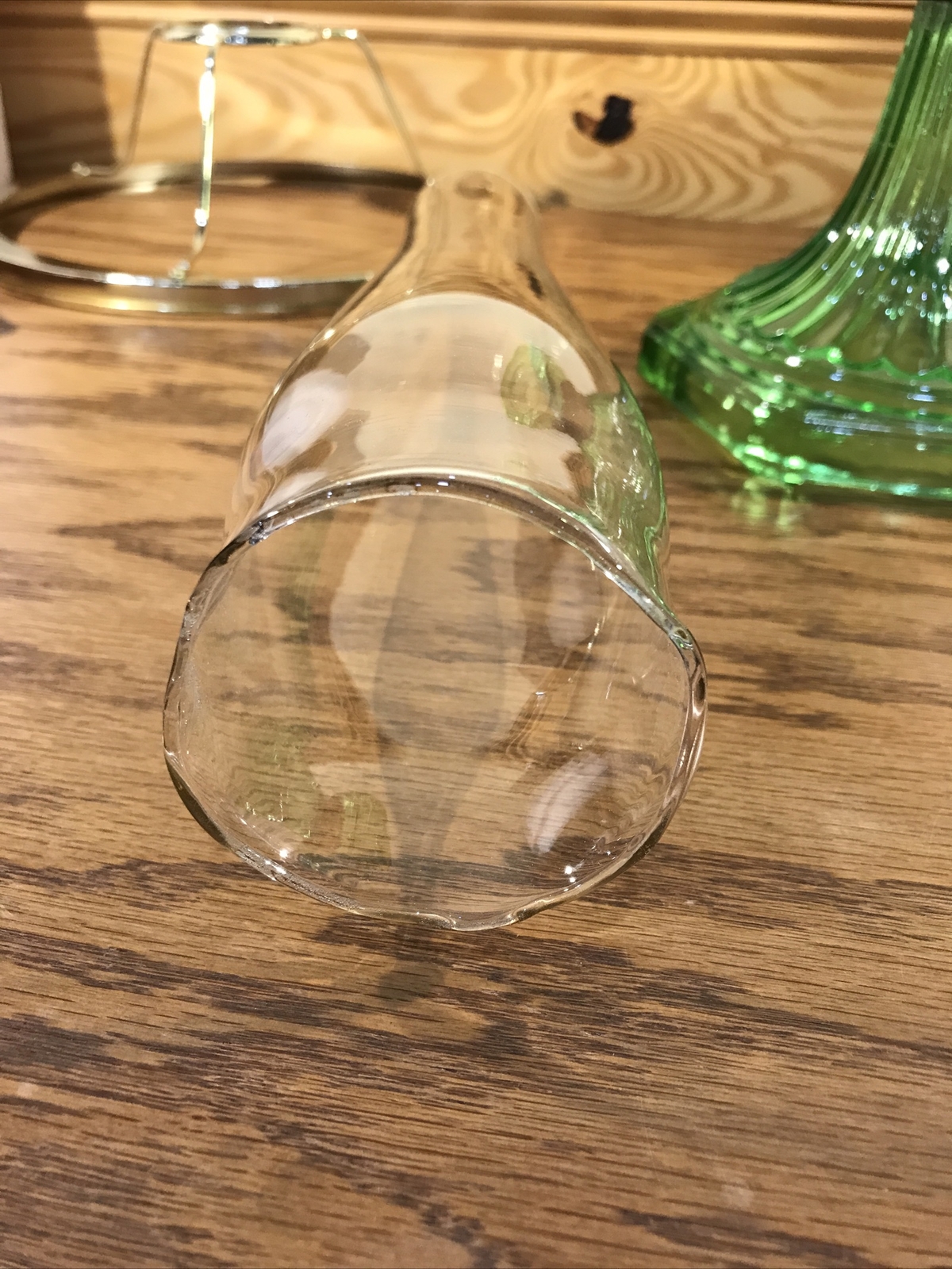 Vtg Aladdin Green Crystal Glass Corinthian Oil Lamp B-102 Purple Violet ...