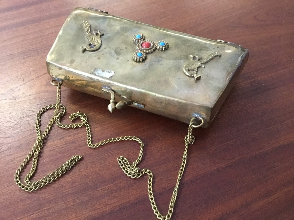 Vintage Brass/Metal Shoulder Handbag Purse | eBay