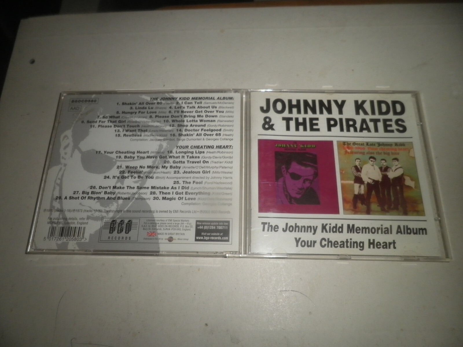 Memorial Album/Your Cheatin' Heart by Johnny Kidd & the Pirates (CD ...