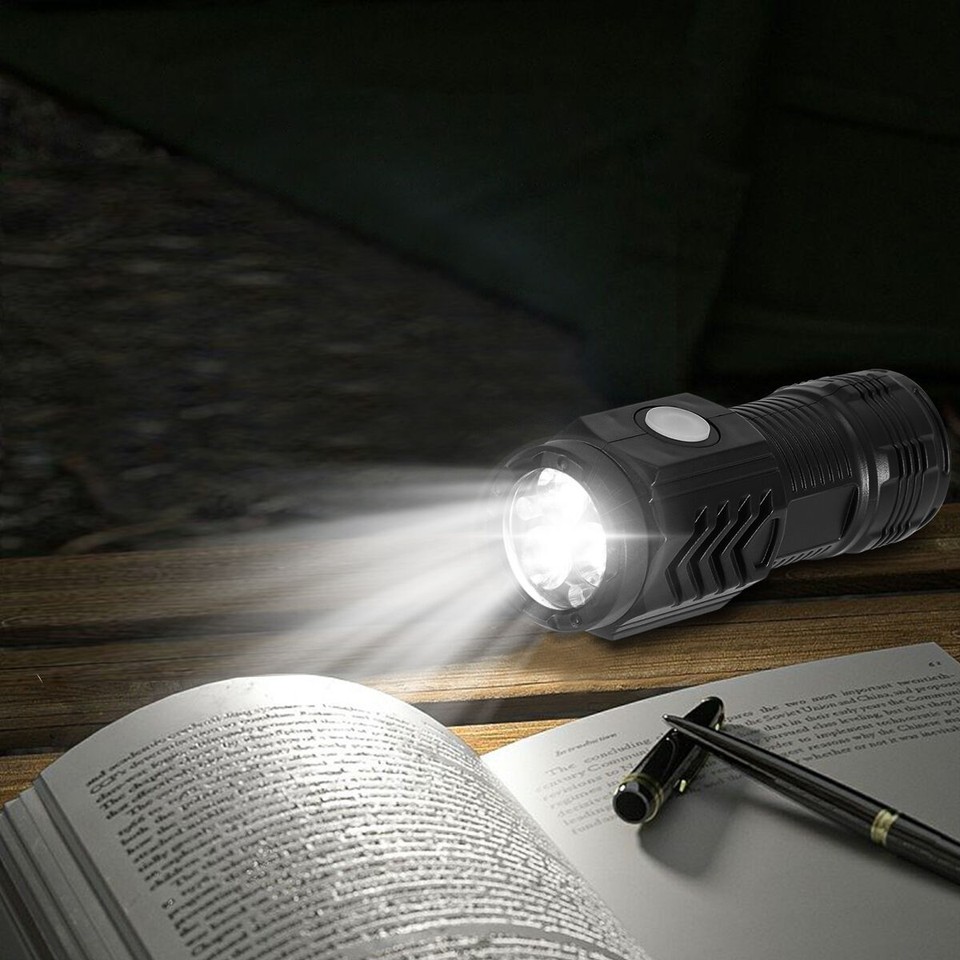 3X Super Bright LED Mini Tactical Flashlight USB Rechargeable Lamp 5 ...