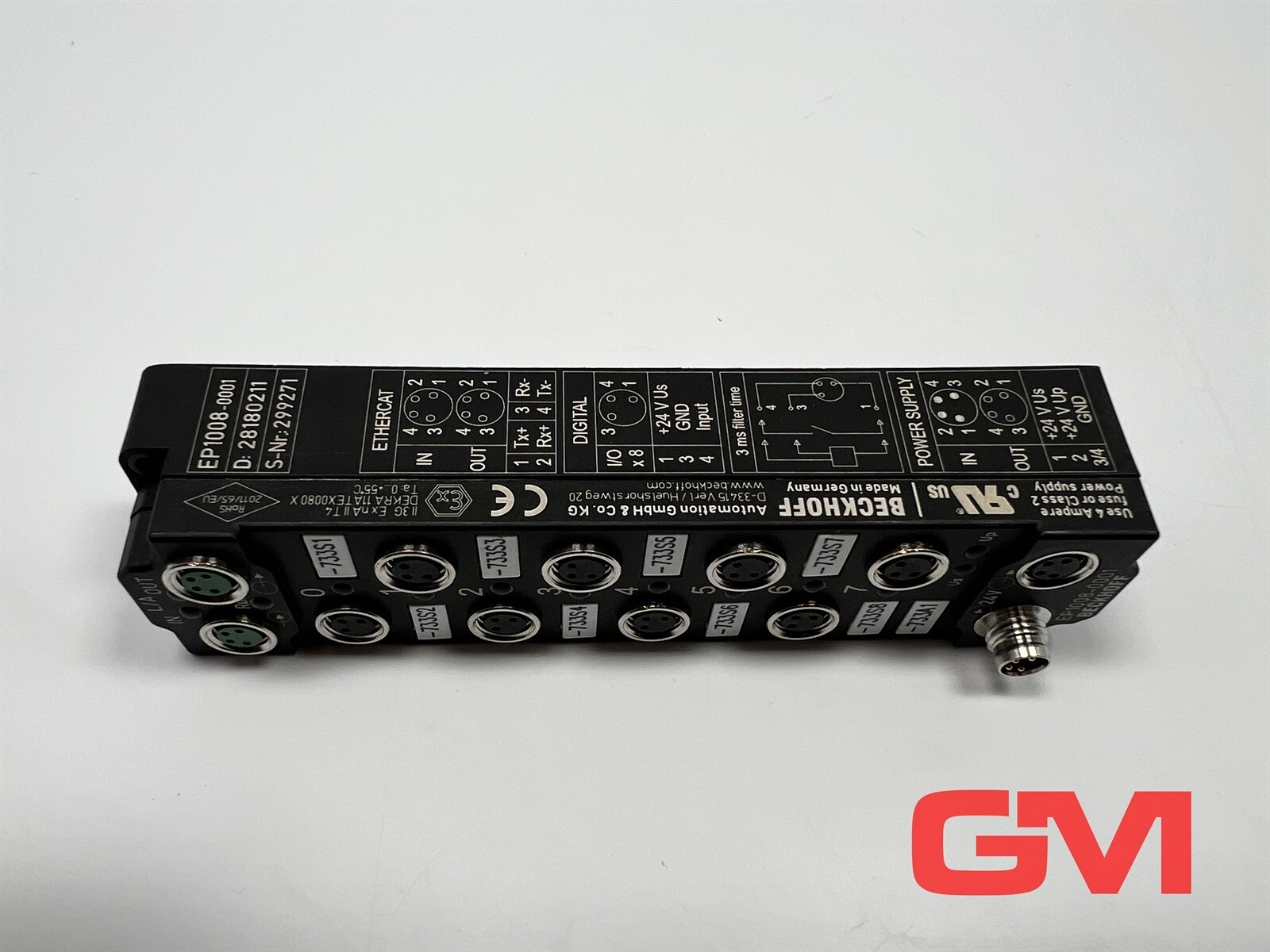 Beckhoff EtherCAT Box EP1008-0001 24VDC 3ms M8 8-Kanal-Digital-Eingang ...