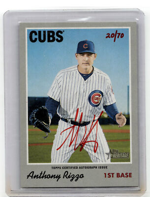 2019 Topps Heritage #ROA-AR Anthony Rizzo Chicago Real One Red Ink Auto ...