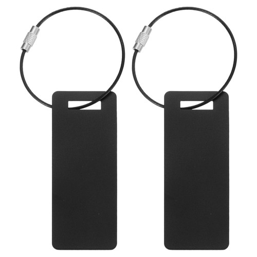 Travel Luggage Tags,2Pcs 3" x 1.2" Aluminum Metal Luggage Tags (Black ...