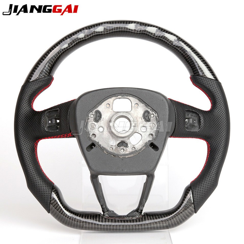 Real Carbon Fiber Perforated Leather Steering Wheel For Audi Q7 RSQ8 ...