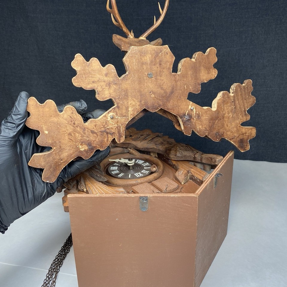 Vintage West Germany Cuckoo Clock Clock Bird Rabbit Deer Regula - FOR ...
