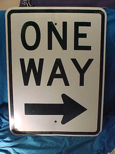 Orig ONE WAY Metal ROAD SIGN w ARROW POINTING RIGHT- 24 x 18 | eBay