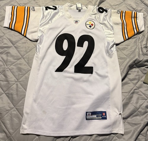 Pittsburgh Steelers James Harrison Jersey Size 48 Stitched White Reebok ...
