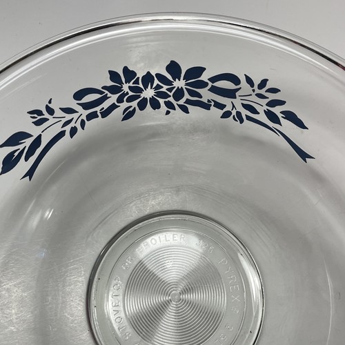 Pyrex Vintage Clear Glass Nesting Bowls Blue Ribbon 322 323 325 1 L 1.5 ...