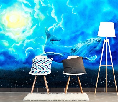 3D Blau Wal M7096 Tapete Wandbild Selbstklebend Abnehmbare Aufkleber ...
