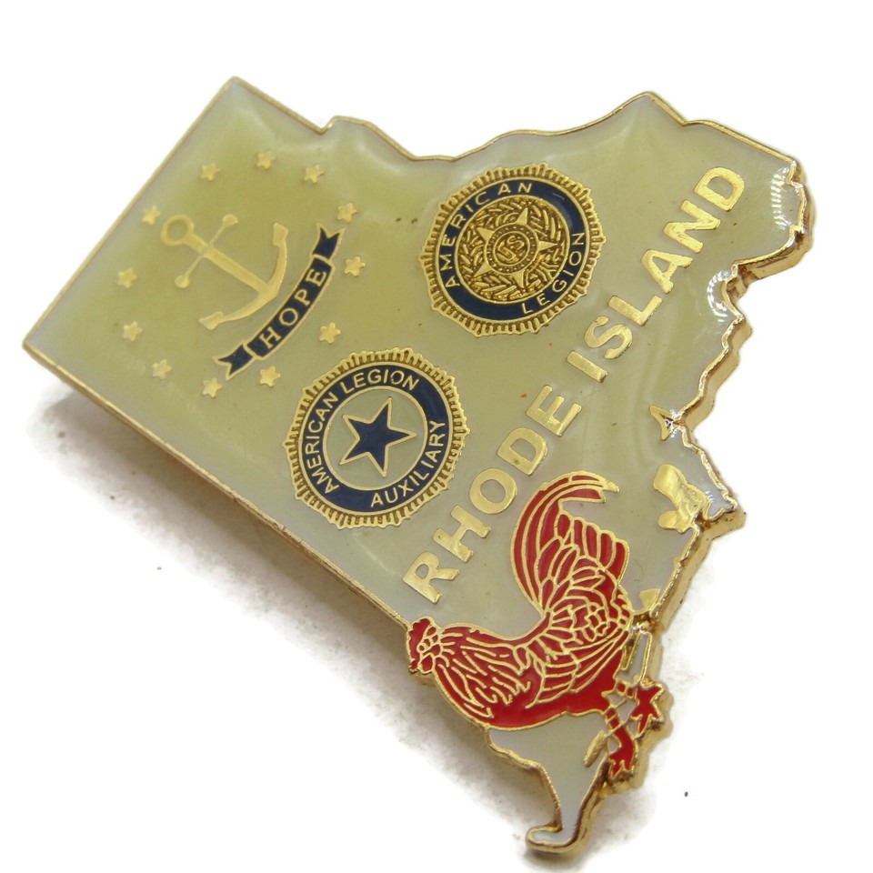 American Legion Rhode Island State Design Pin Red Rooster | eBay
