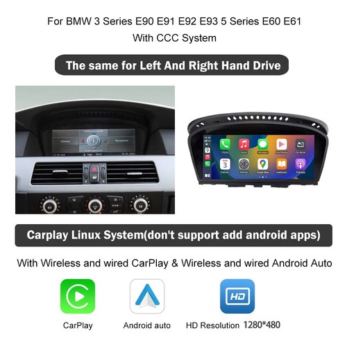 for Apple Carplay Auto For BMW 5/3 Series E90 E60 CCC Car Stereo Radio ...
