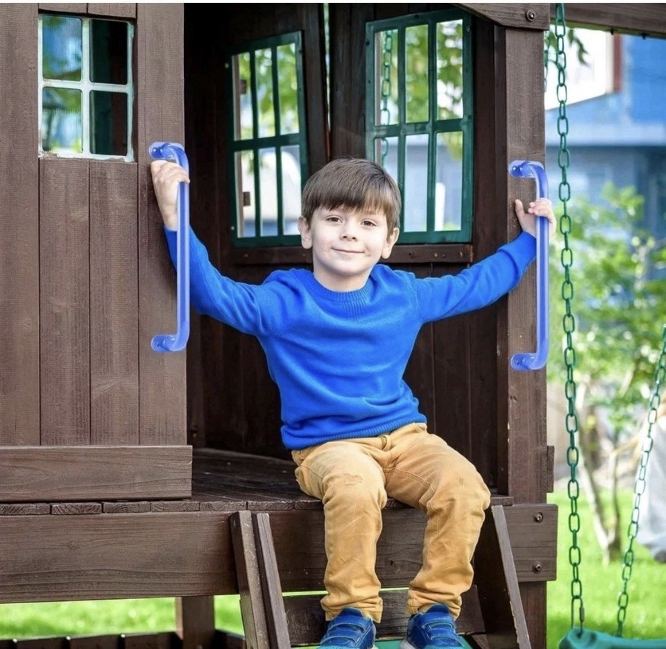 Purifier -6 pieces Playground Handles Swing Set Metal Monkey Bars BLUE ...