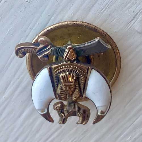 VINTAGE MASONIC SHRINERS SWORD ENAMELED SCREW BACK LAPEL PIN | eBay