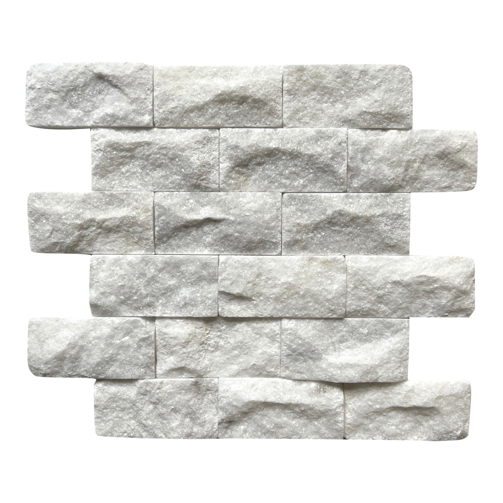 2X4 Carrara White Marble Split face Decorative Stripes Mosaic ...