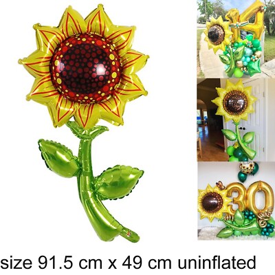 Big Sunflower Balloon Sun flower summer balon sunshine foil decor party ...