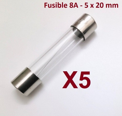 8A Fuse - 5x20mm - Quick Cast - Glass - Approved - 5 Pack Fuses ...