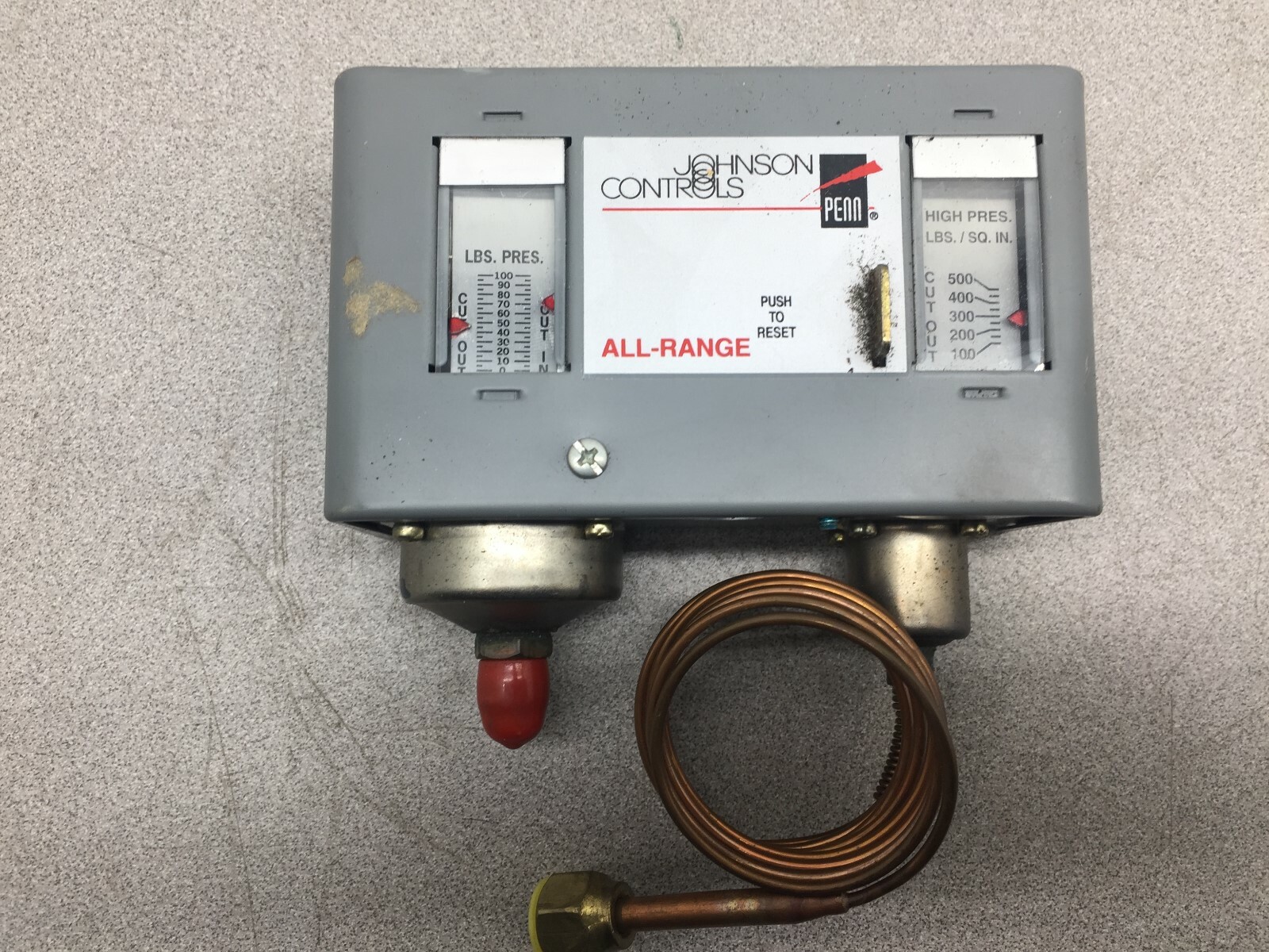 NEW NO BOX JOHNSON CONTROLS PENN 270 PSIG MAX MANUAL RESET PRESSURE ...