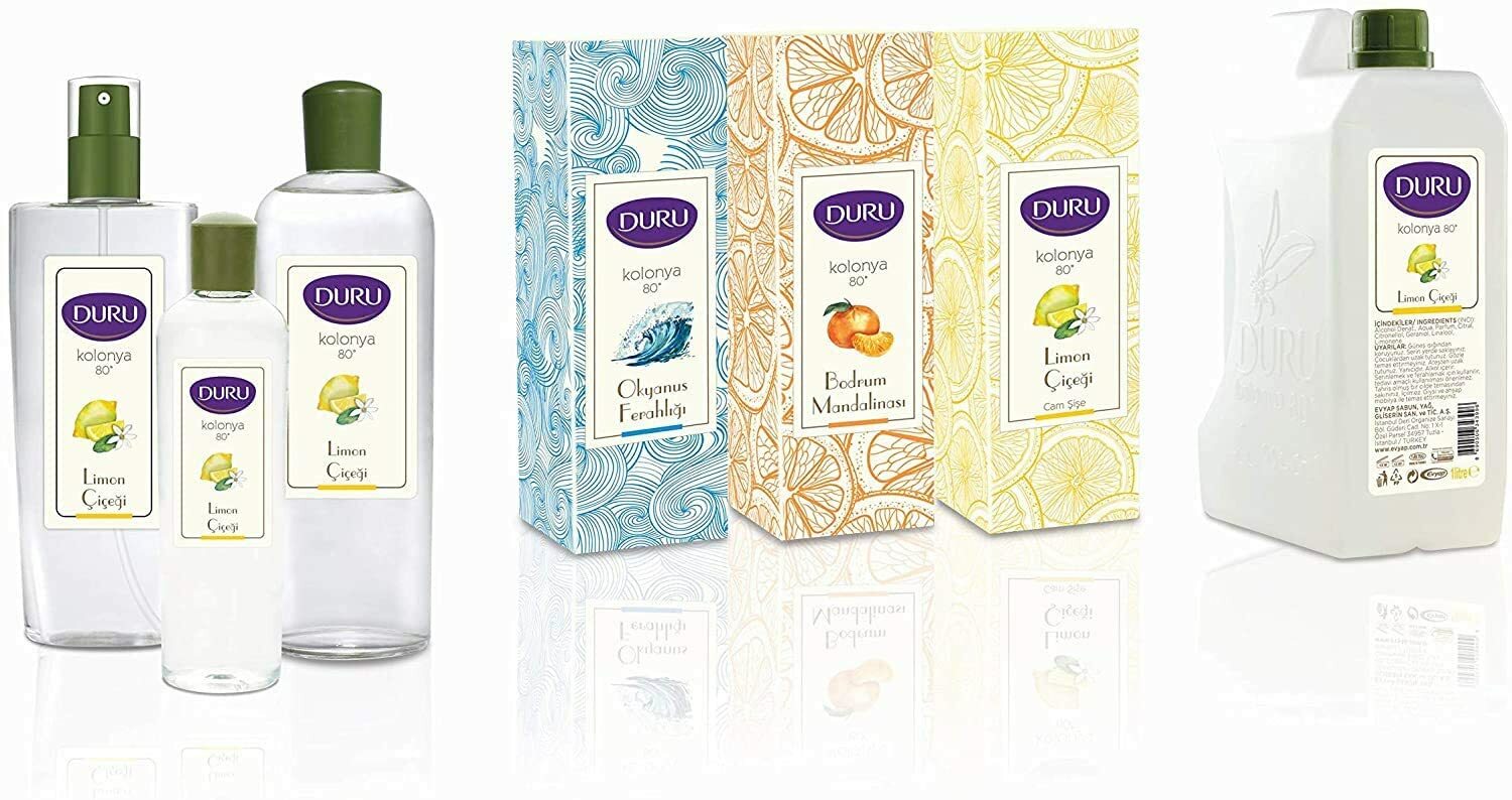 2 x DURU TURKISH LEMON COLOGNE AFTERSHAVE TRADITIONAL BARBER KOLONYA ...